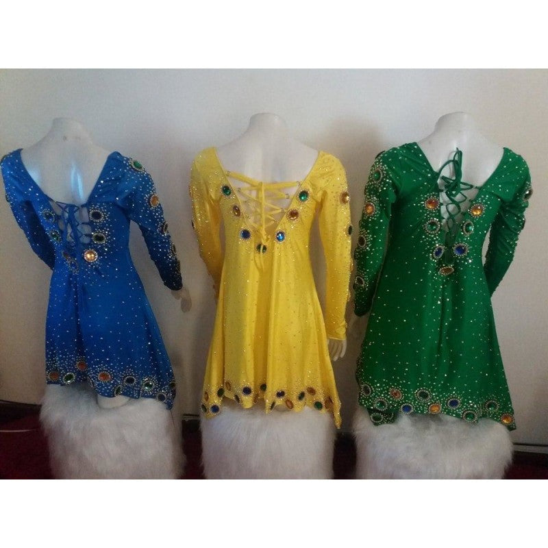Brazil Colors Long Sleeve Sparkle Samba Dress freeshipping ...